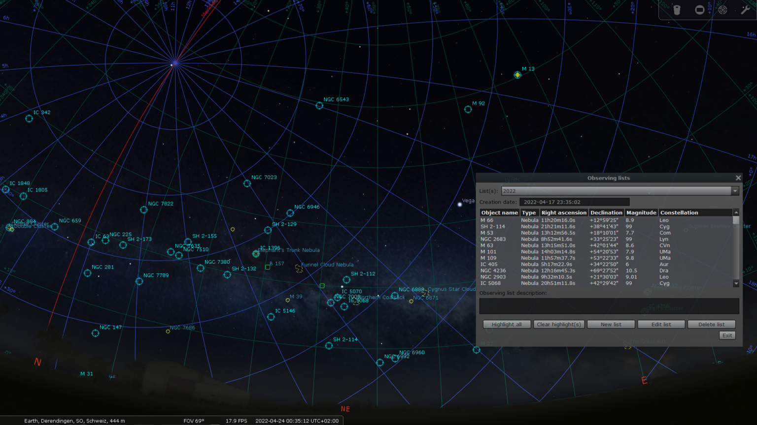 Stellarium App – star-watcher.ch – DSLR Astrophotography